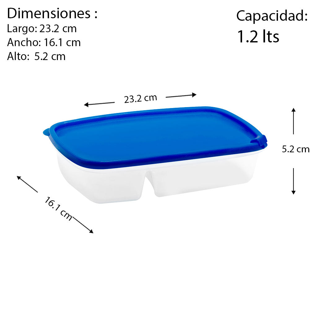 Contenedor Microfresh Rectangular con División – D´NOVO